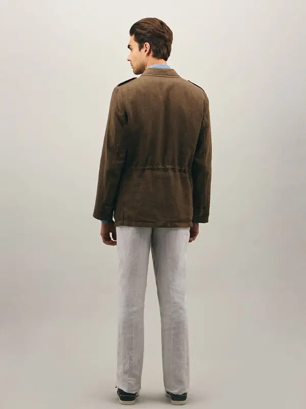 Boglioli Garment-dyed Linen Field Jacket - Brown
