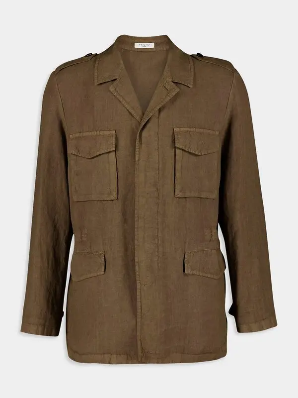 Boglioli Garment-dyed Linen Field Jacket