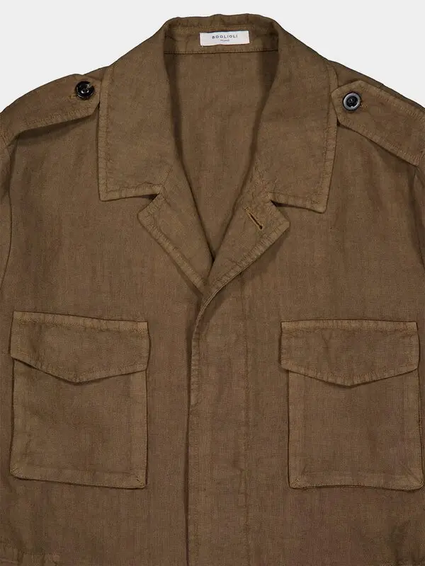Boglioli Garment-dyed Linen Field Jacket