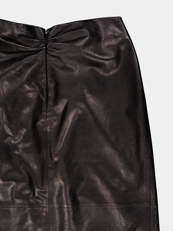 Saint Laurent Lambskin Twist Pencil Skirt