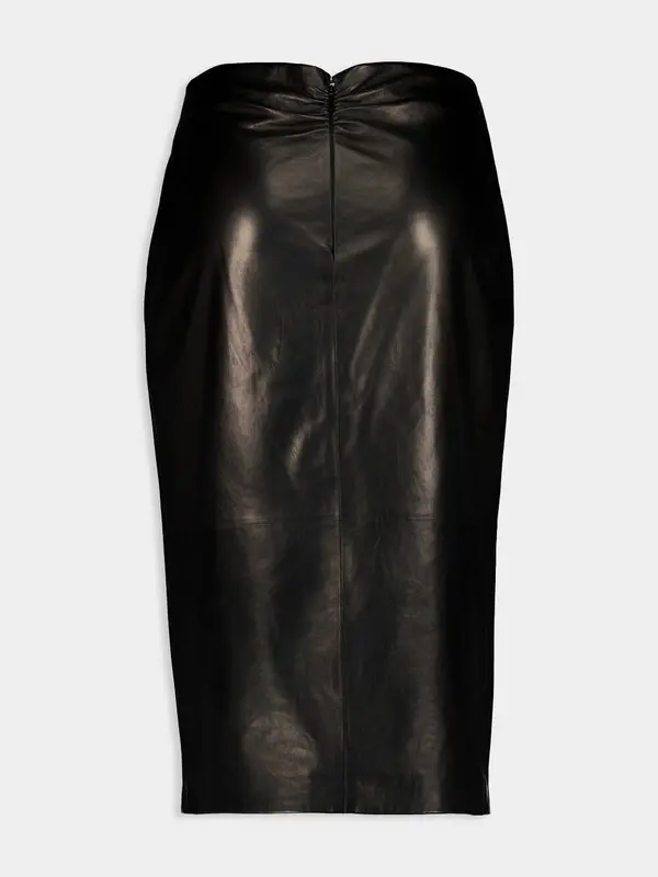 Saint Laurent Lambskin Twist Pencil Skirt