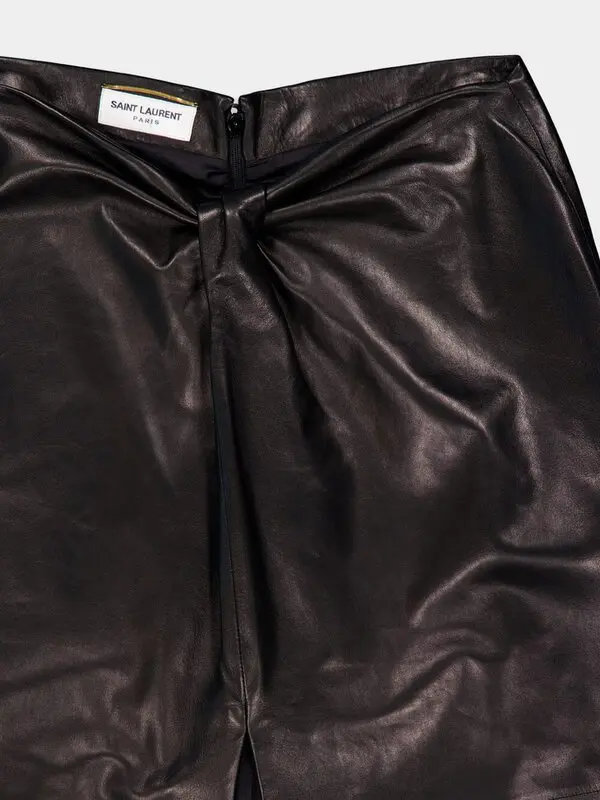 Saint Laurent Lambskin Twist Pencil Skirt