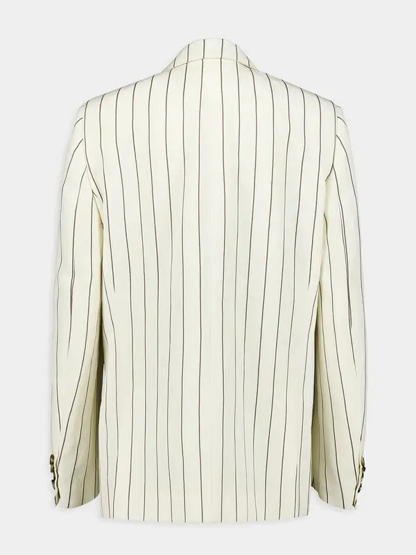 Stella McCartney Striped Single-breasted Blazer - Cream