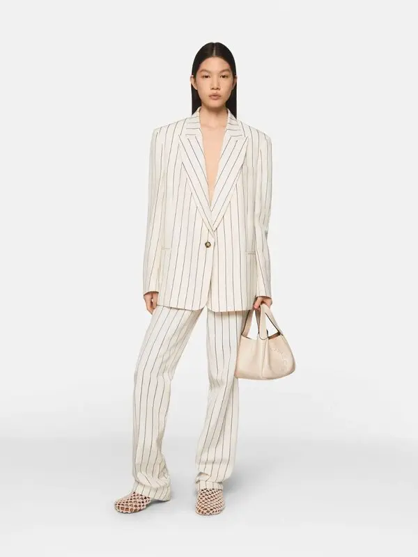 Stella McCartney Striped Single-breasted Blazer - Cream
