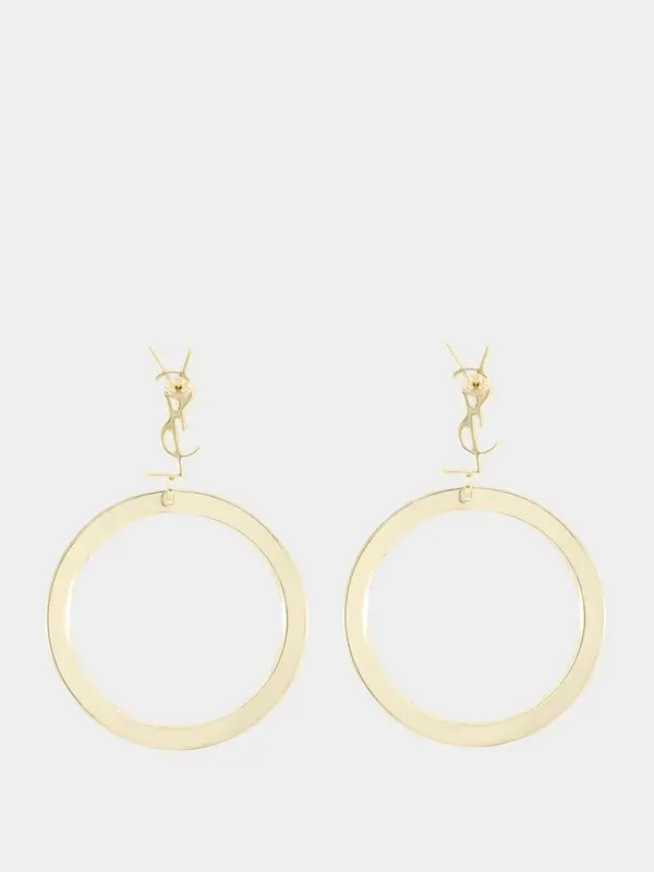 Saint Laurent Cassandre Pendant Hoop Earrings