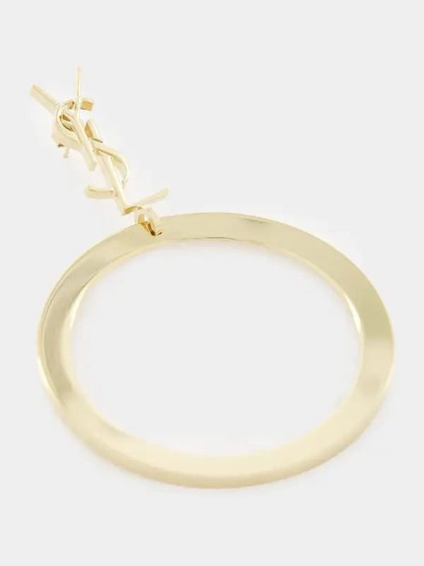Saint Laurent Cassandre Pendant Hoop Earrings