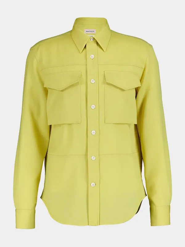 Alexander McQueen Wool Military Shirt - Yellow