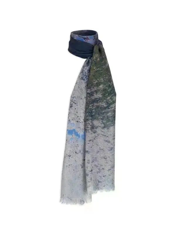 Akris Printed Frayed Scarf - Grey