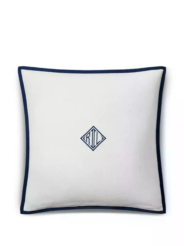 Ralph Lauren Logo Border Cushion - White