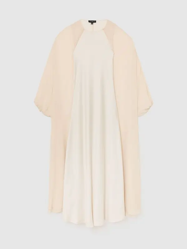 ATELIER Satin Cape Maxi Dress - Cream