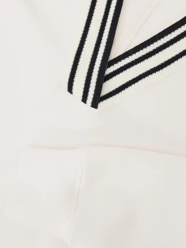 REISS Premium Interlock Tipped Cropped Sweatshirt