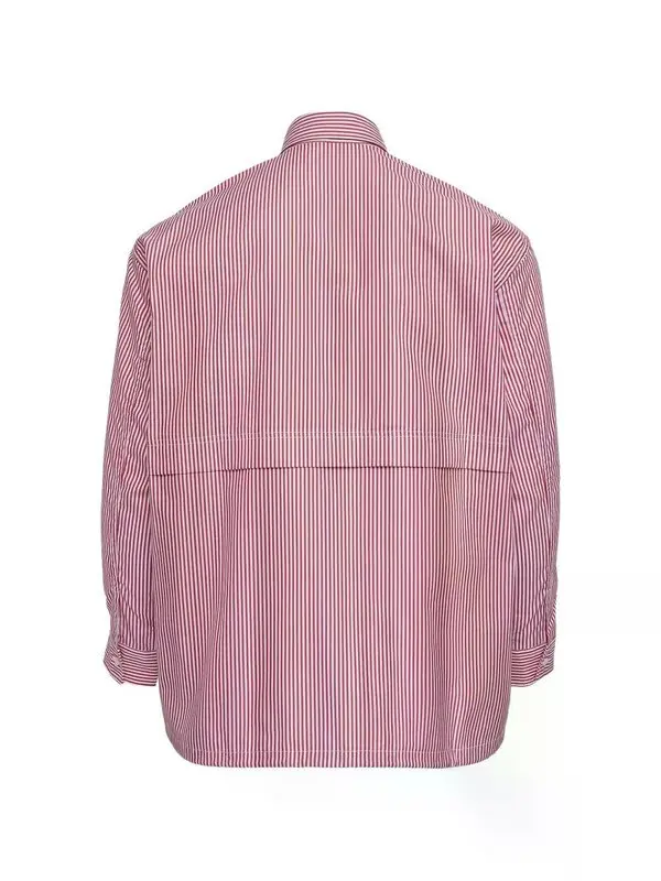 Comme Des Garçons Striped Chest-pockets Shirt - Red