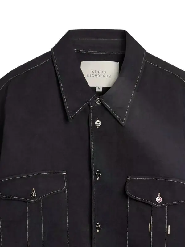 Studio Nicholson Louro Patch Pocket Shirt - Black