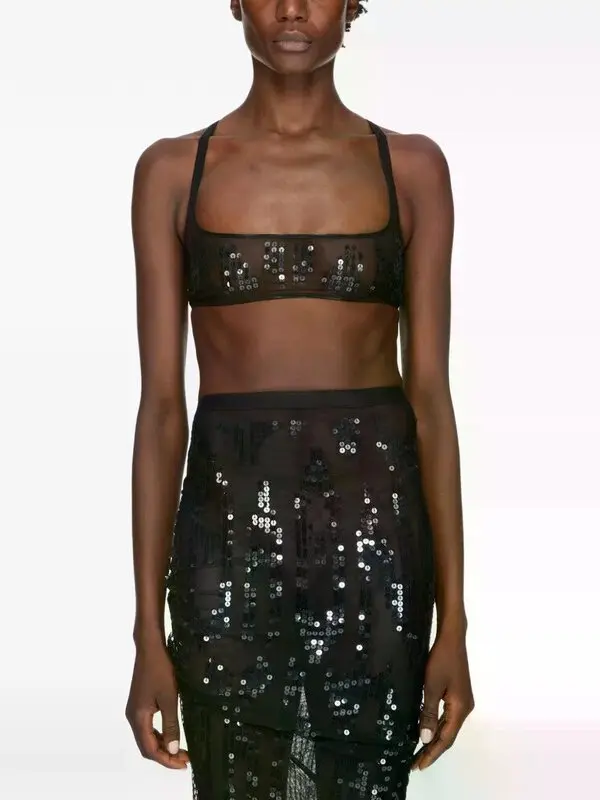 Rick Owens Sequin-embellished Top - Black