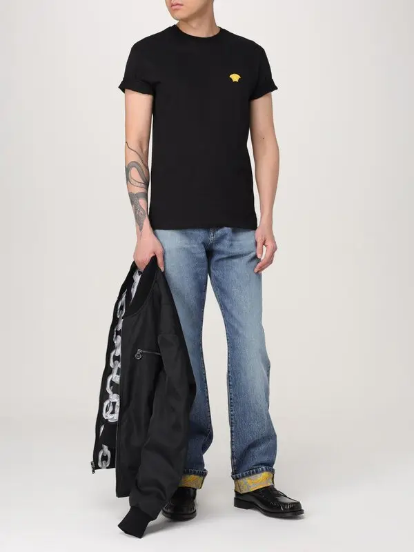 Versace T-shirt In Cotton - Black