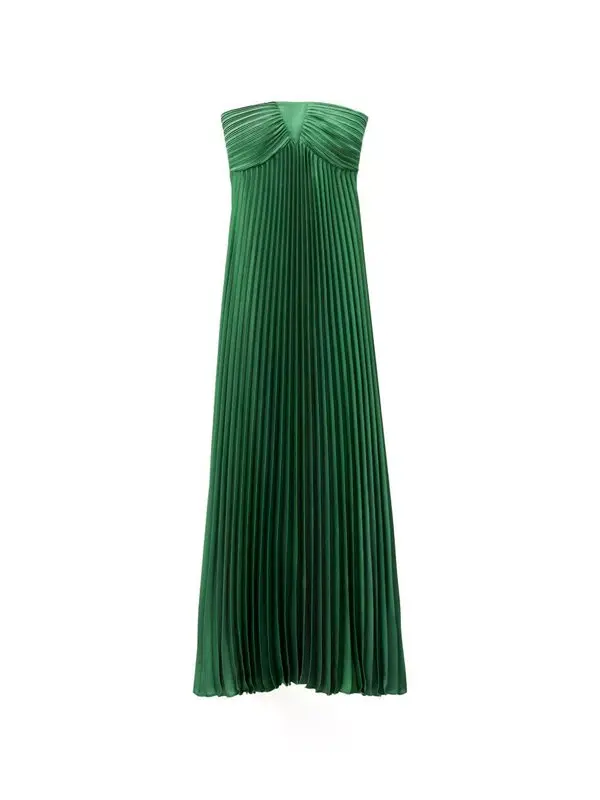 Ba&sh Willow Pleated Strapless Dress - Green