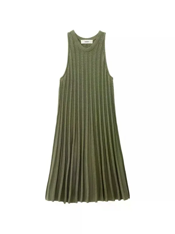 Ba&sh Sinnta Ribbed Sleeveless A-line Dress - Green