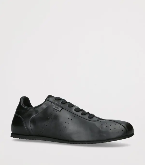 AMI Paris Leather Step Sneakers - Black