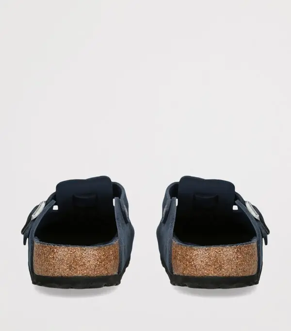BIRKENSTOCK Suede Boston Clogs - Navy