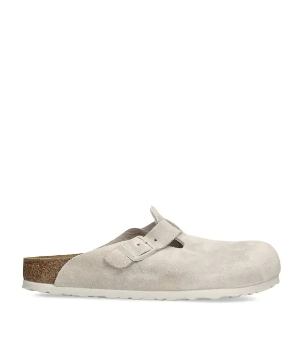 BIRKENSTOCK Suede Boston Clogs - White