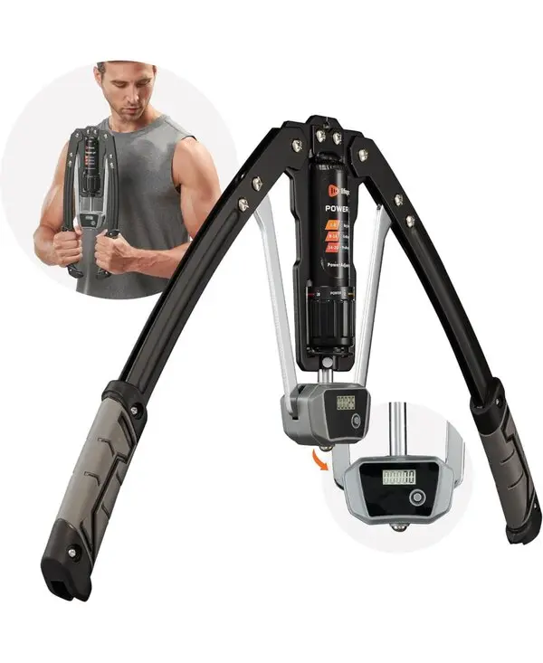 LIFEPRO Adjustable Hydraulic Power Twister Arm & Chest Exerciser For Strength Training - Grey