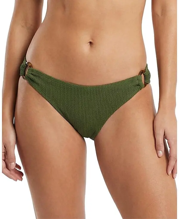 CHANGE OF SCENERY Camilla Textured Bikini Bottom - Olive Texture