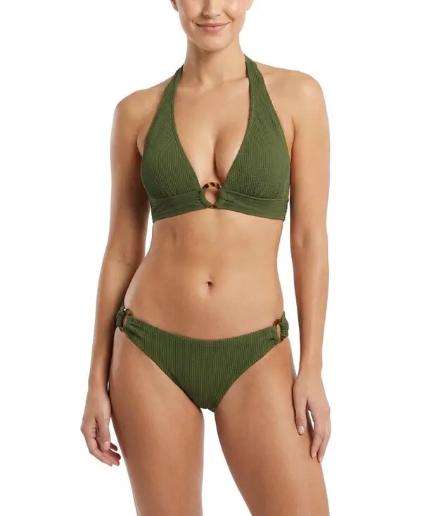 CHANGE OF SCENERY Camilla Textured Bikini Bottom - Olive Texture