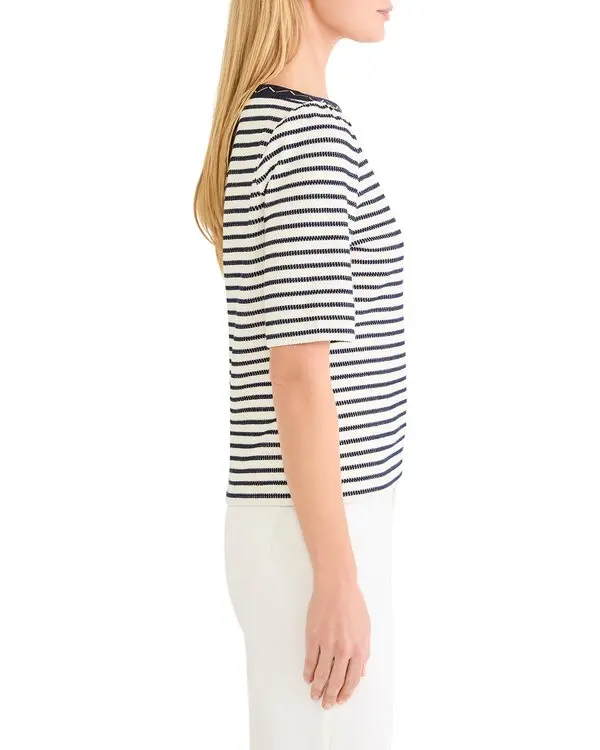 NIC+ZOE Embroidered Boat Neck Top