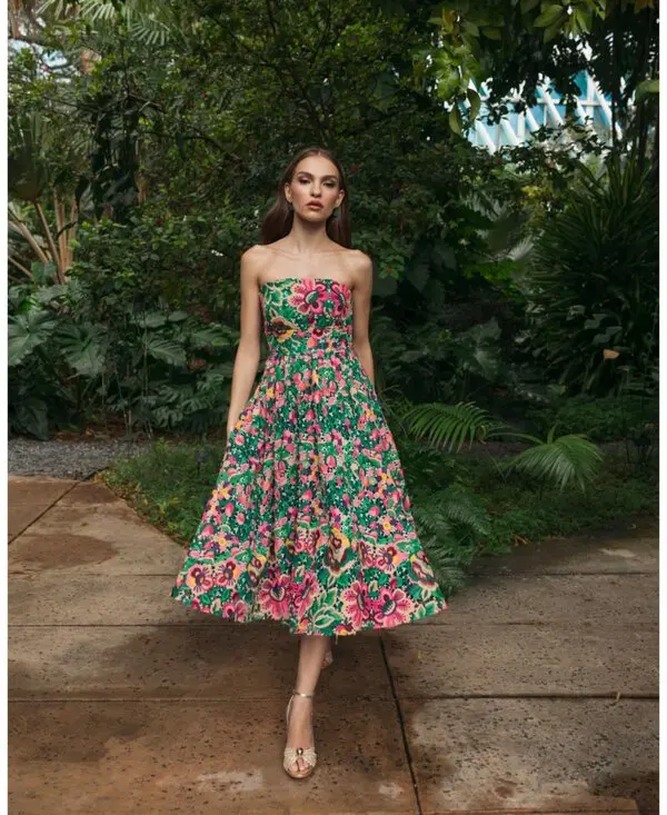 Mac Duggal Floral Embroidered Dress