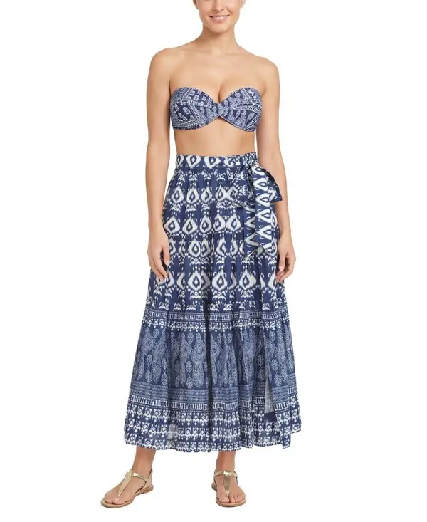 CHANGE OF SCENERY Loryn Twist Bandeau Printed Bikini Top - Tivara Patchwork