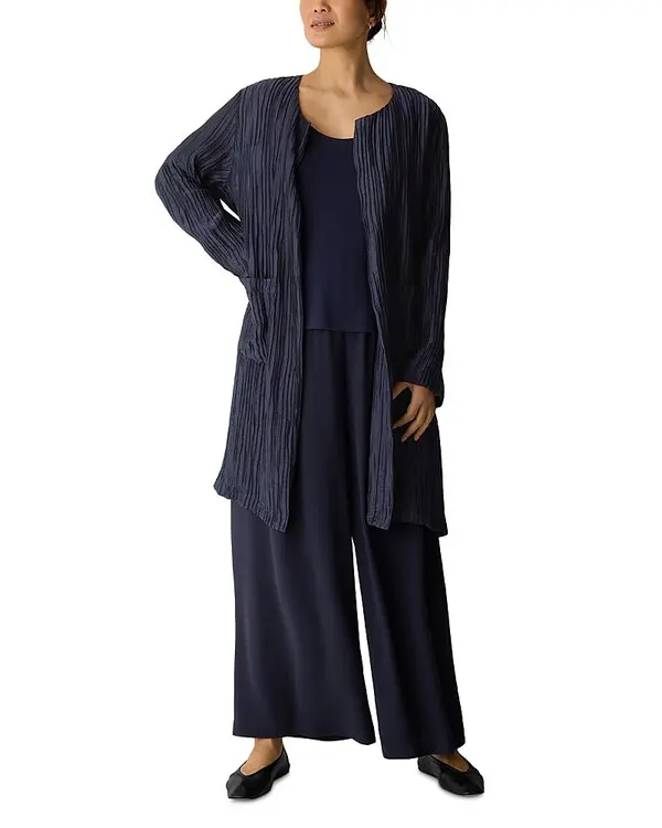 Eileen Fisher Textured Round Neck Jacket