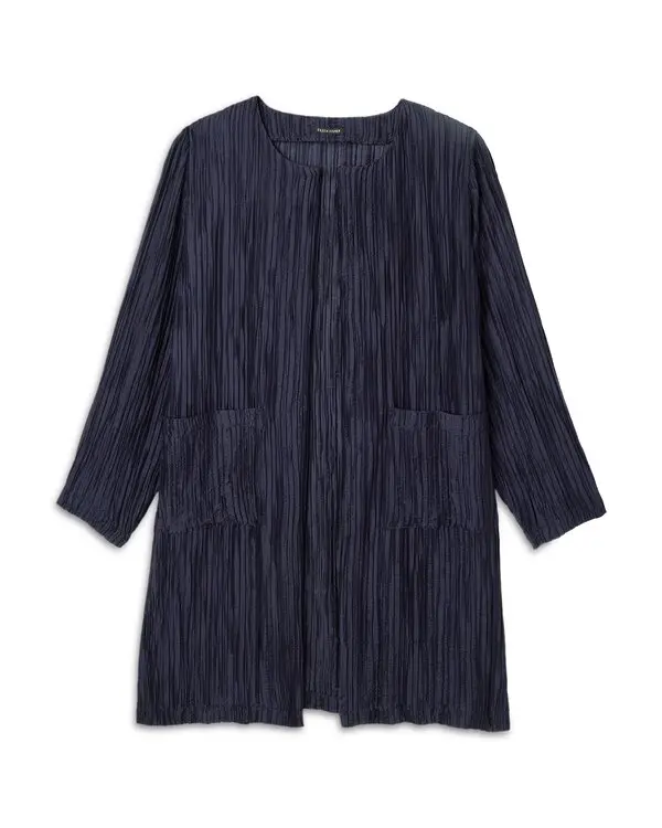 Eileen Fisher Textured Round Neck Jacket