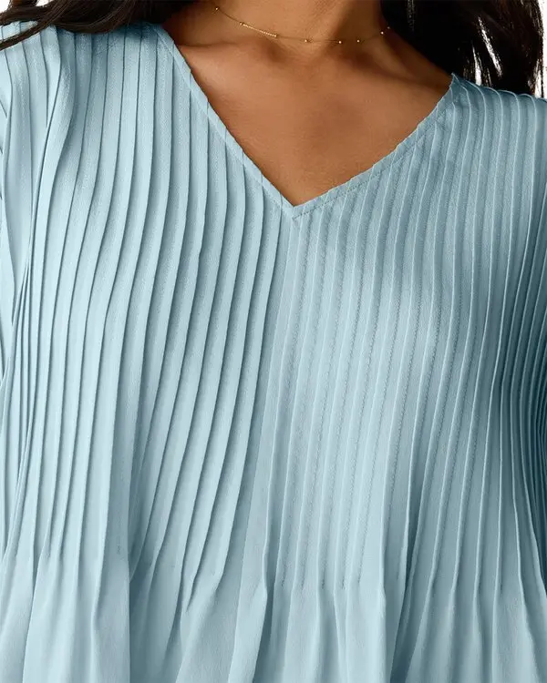 Eileen Fisher Silk Crepe De Chine V-neck Top