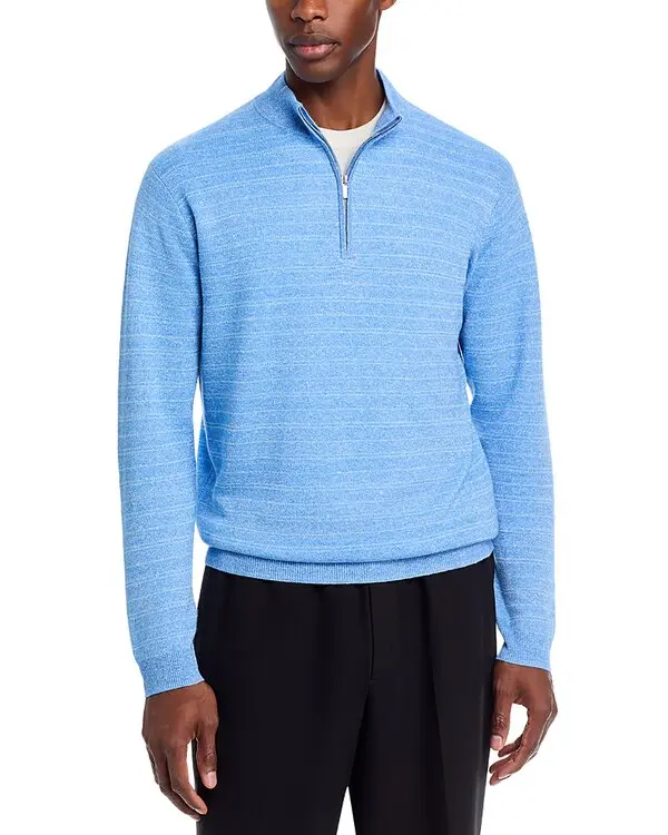 Peter Millar Striped Quarter Zip Sweater