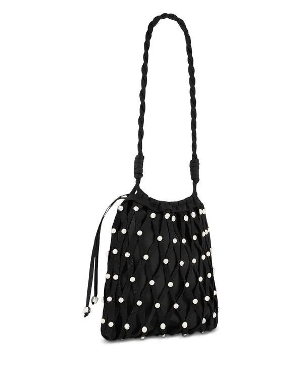 Sandro Soane Studded Net Mesh Bucket Bag