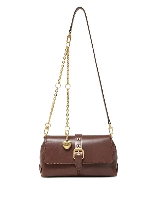 Maje Miss M Leather Shoulder Bag - Brown