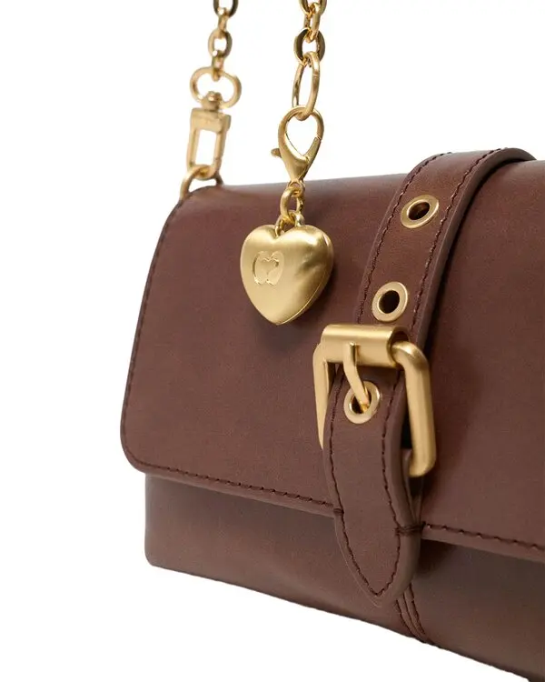 Maje Miss M Leather Shoulder Bag - Brown