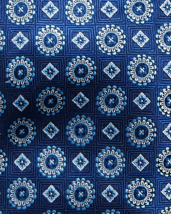 David Donahue Silk Classic Medallion Necktie - Navy
