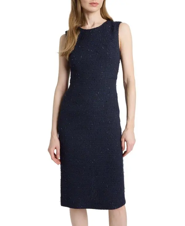 Santorelli Britta Midi Sheath Dress In Luxury Tweed