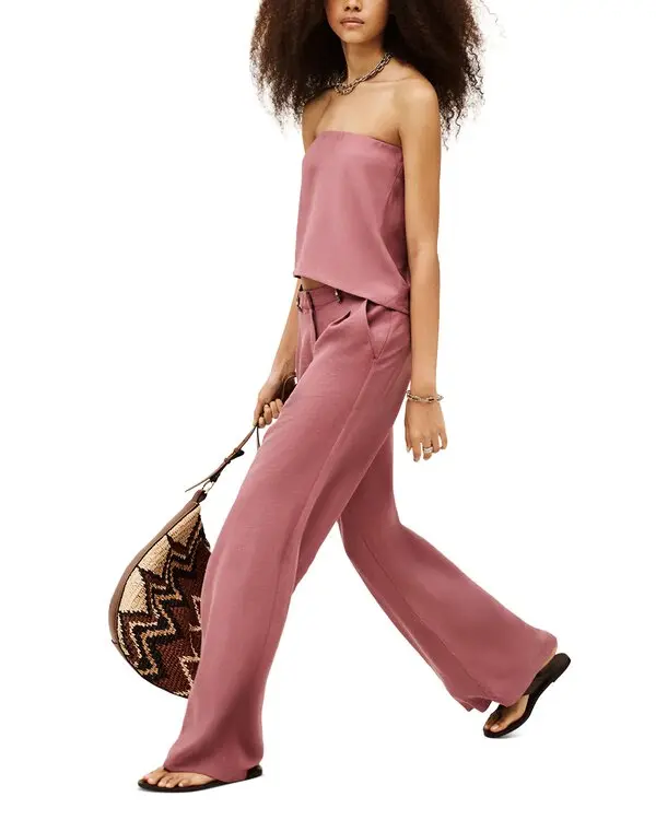 Ba&sh Deana Wide Leg Trousers - Pink