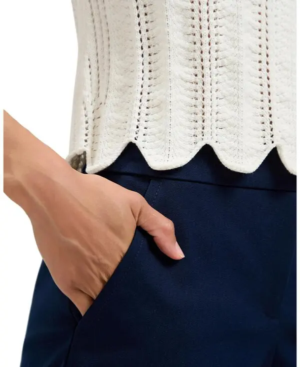 Trina Turk Playa Largo Crochet Knit Top - Whitewash