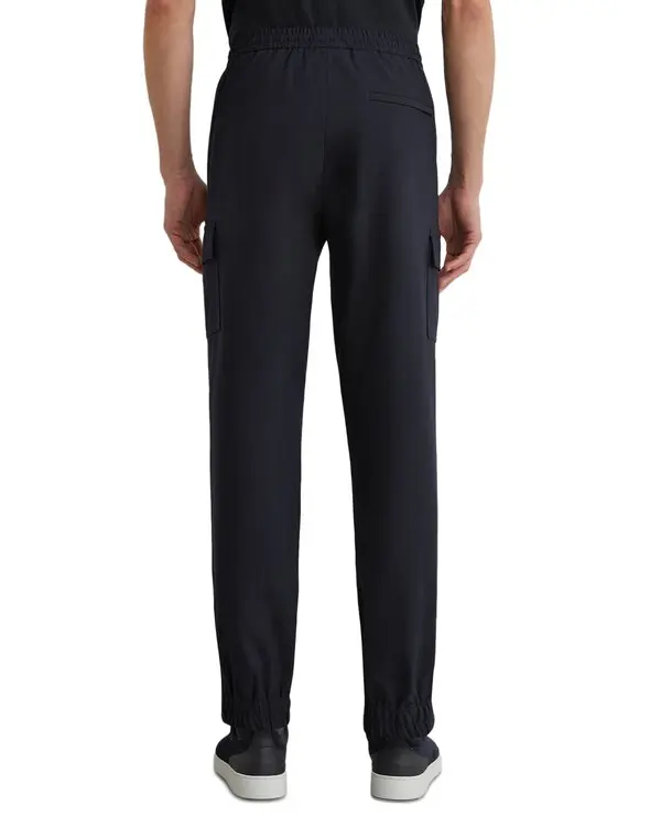 REISS Slim Fit Hidden Cargo Trousers - Navy