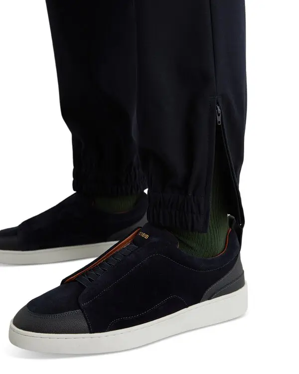 REISS Slim Fit Hidden Cargo Trousers - Navy