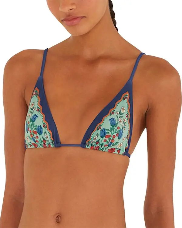 Farm Rio Fruit Beauty Triangle Bikini Top - Green