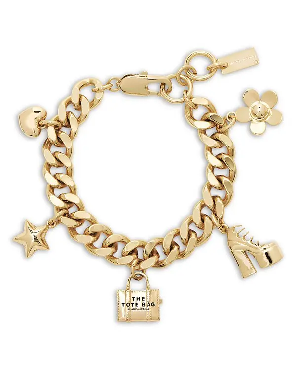 Marc Jacobs Mini Icon Charm Bracelet - Light Antique Gold