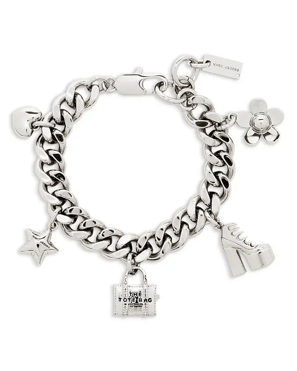 Marc Jacobs Mini Icon Charm Bracelet - Light Antique Silver