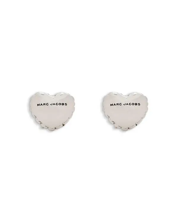 Marc Jacobs Heart Balloon Stud Earrings - Light Antique Silver