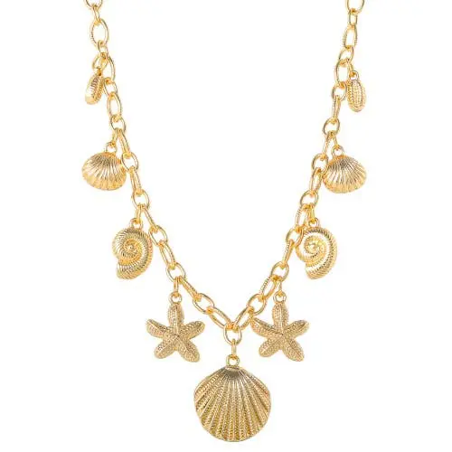 Jessica Simpson Ocean Charms Necklace - Gold