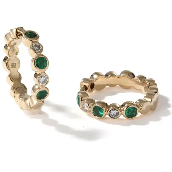 MARK HENRY Bubbly Mini Hoop Earrings - Emerald