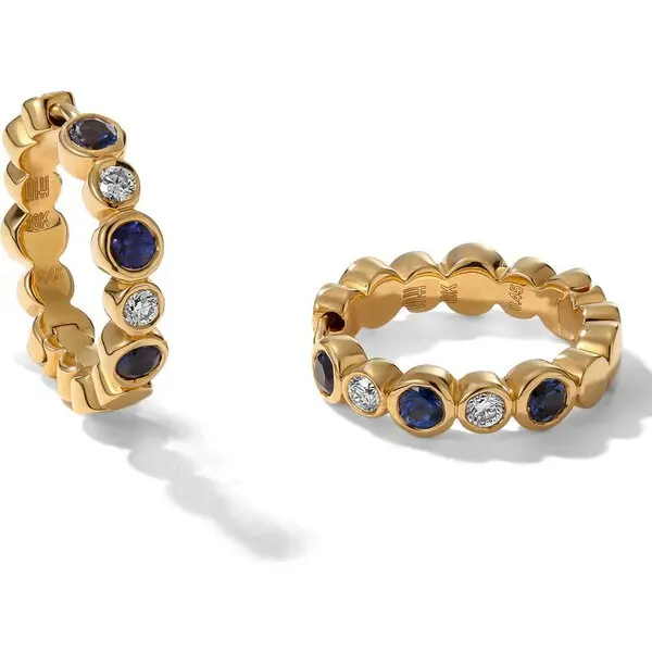 MARK HENRY Bubbly Mini Hoop Earrings - Sapphire